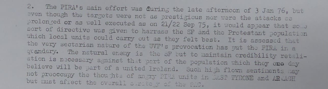 2 British military intelligence assement on day of Kingsmill Massacre ...