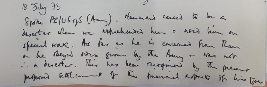 Ranger Hammond was not a deserter after he was picked up - Paper Trail ...